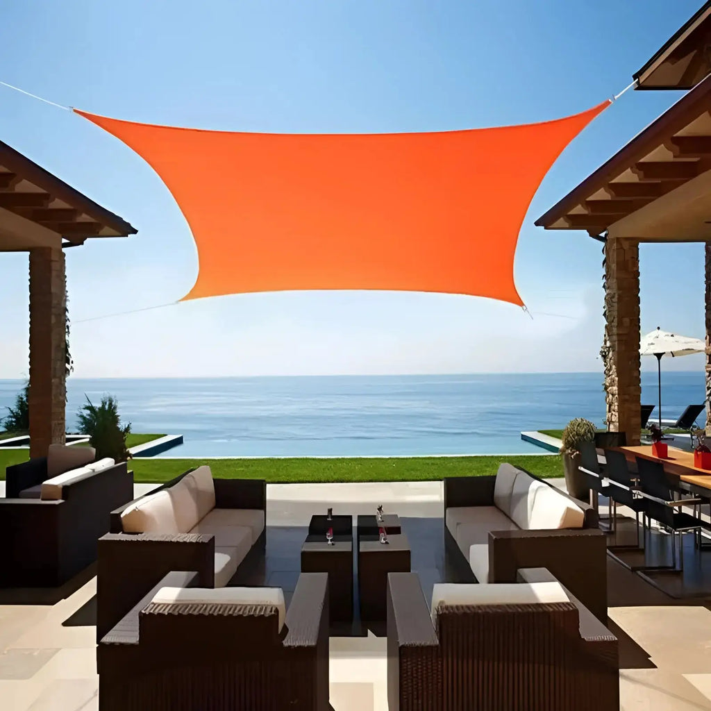 UV-Resistant Waterproof Orange Square Sun Shade Sail – Sunny Garden Market